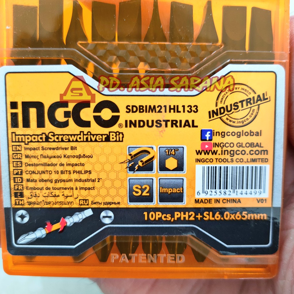 Jual Impact Screwdriver PH2+SL6 INGCO SDBIM21HL133 Mata Obeng Plus ...