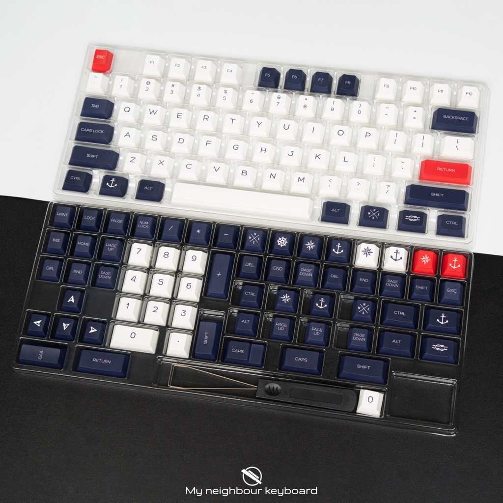 Jual Navy Theme PBT Dye Sub Keycaps / Keycap Set | Shopee Indonesia
