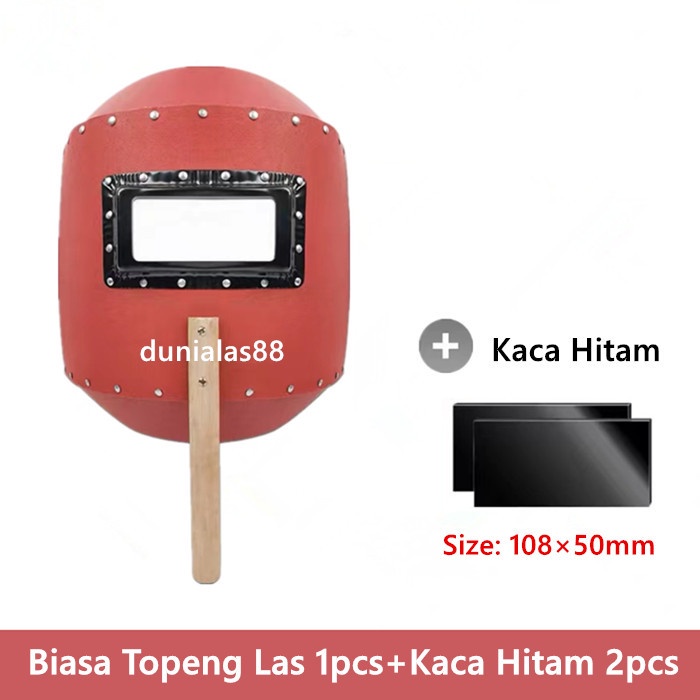 Jual Topeng Las Kedok Las Kepala Helm Las Welding helmet Kaca Hitam ...