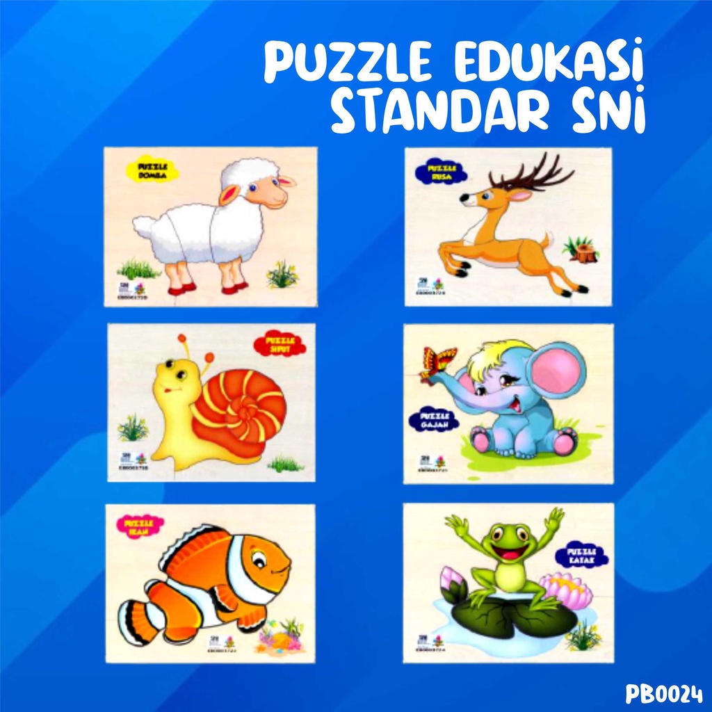 Jual Puzzle Kayu Mainan Edukasi Untuk Anak Puzzle Hewan Domba Rusa ...