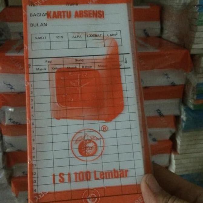 Jual Kartu Absen APEL JERUK/Kartu Kertas Absensi/Kartu Absen Amano ...