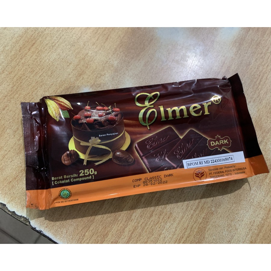 Jual Elmer Dark classic compound chocolate 250 gr / dcc coklat cokelat ...