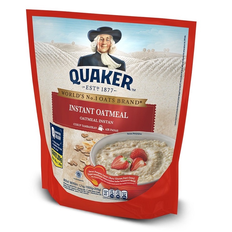 Jual Quaker Oats Instant Oatmeal 1,2 kg Merah (1200 gram) | Shopee ...