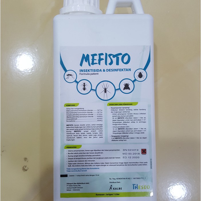 Jual Mefisto Desinfektan 1 liter - Penghilang Kuman Bakteri | Shopee ...