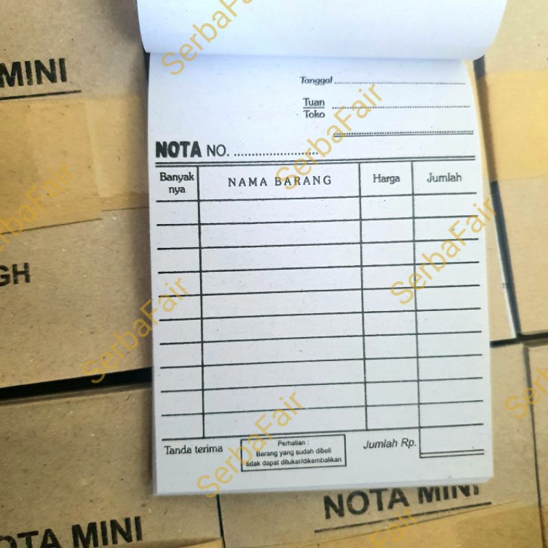 Jual Buku Nota Mini 1Ply / Nota Kontan 1Ply 8CMx10.5CM 50LEMBAR MURAH ...