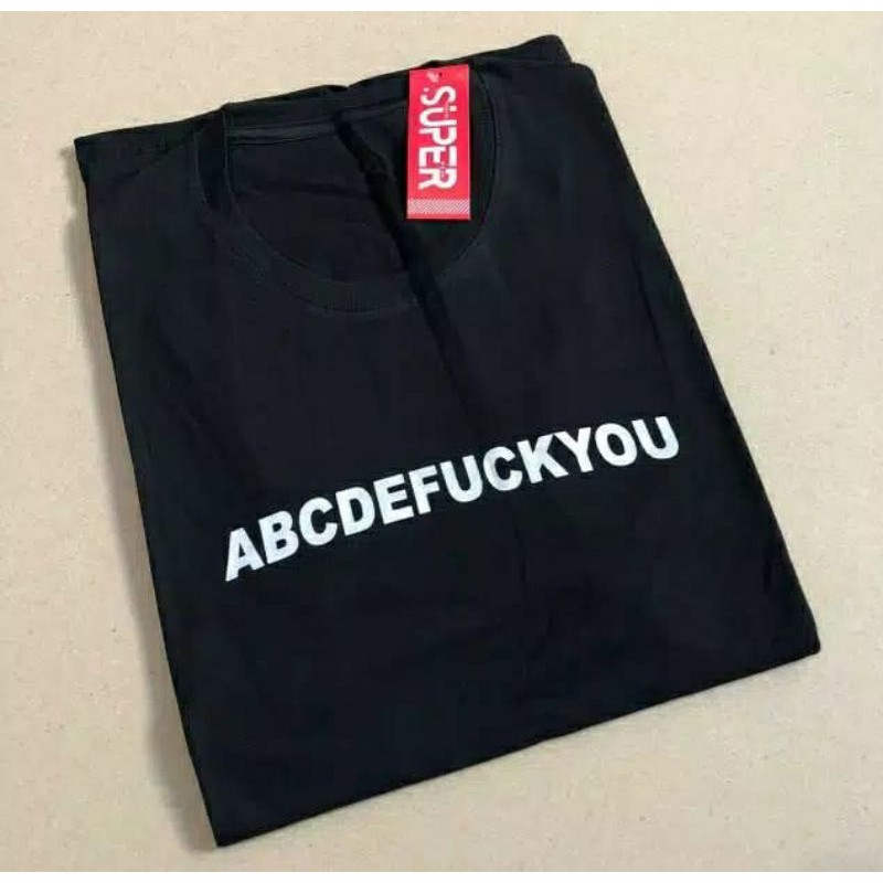 Jual kaos abcdefuckyou sablon digital print // kaos distro pria | Shopee Indonesia
