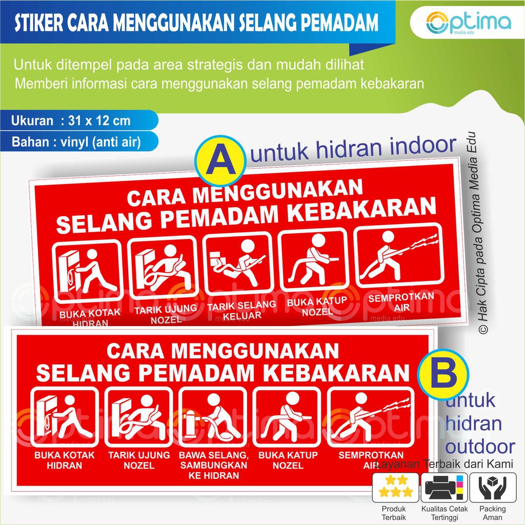 Jual STIKER CARA MENGGUNAKAN HIDRAN PEMADAM KEBAKARAN OUTDOOR DAN ...
