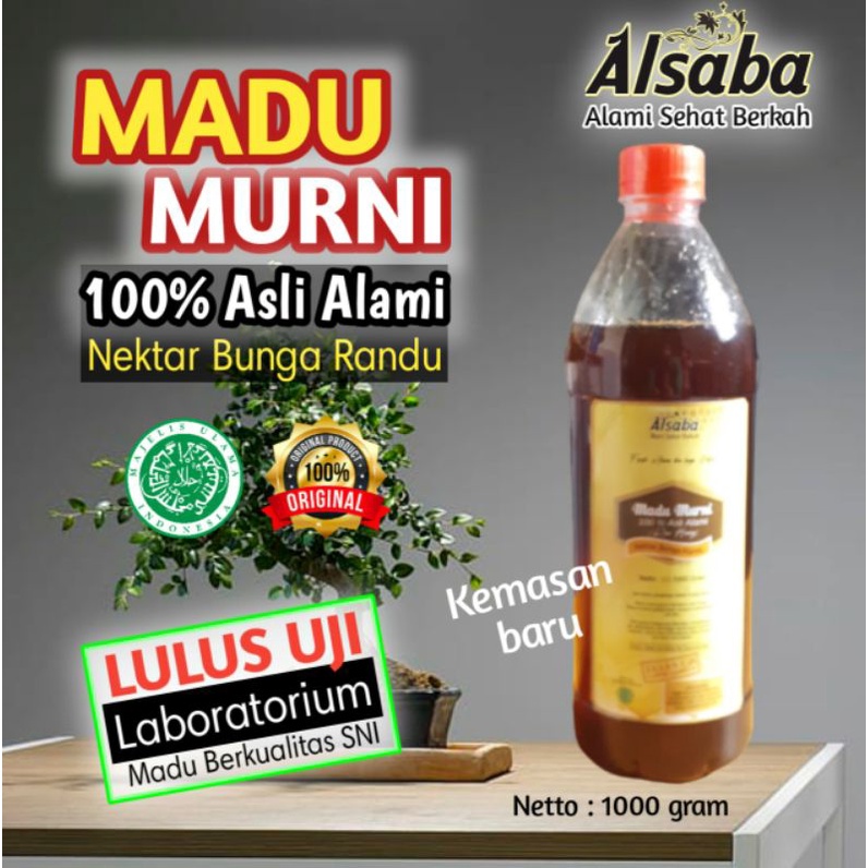 Jual MADU MURNI ASLI ALAMI Organik Lebah bunga randu 1000 gram / 1Kg ...
