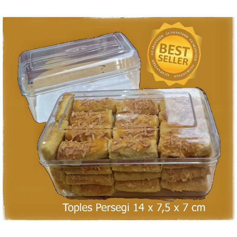 Jual Toples Kue Kering PERSEGI PANJANG 14 x 7,5 x 7 cm / Toples ...