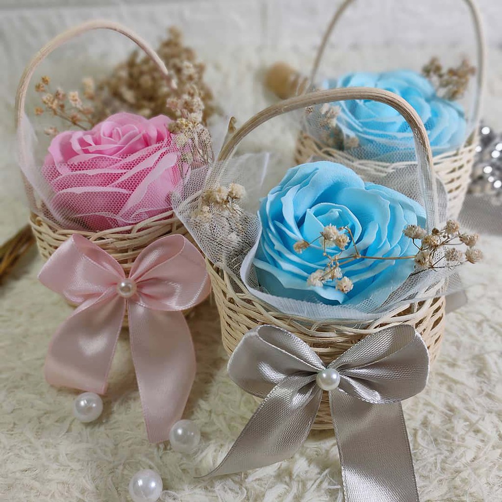 Jual Souvenir Pernikahan Keranjang Sabun Bunga Mawar | Shopee Indonesia