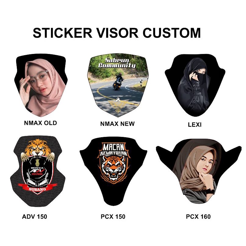 Jual Stiker Visor Custom Nmax PCX LEXI 125 155 ADV 150 160 AEROX Custom ...
