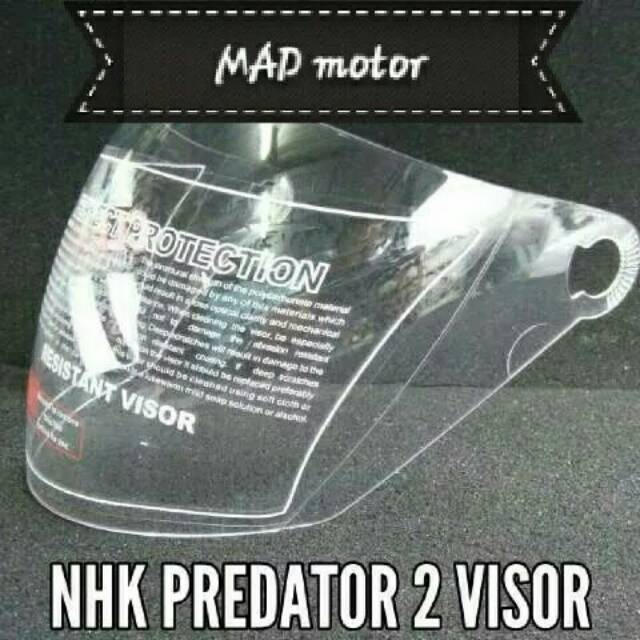 Jual Kaca helm/visor helm nhk predator 2 visor/nhk gozila (clear ...