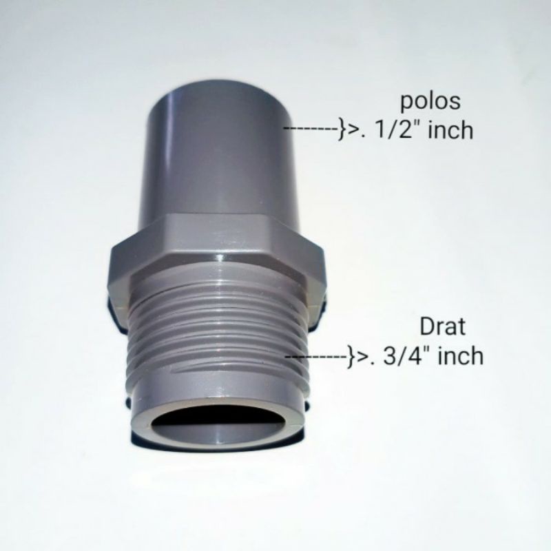 Jual SDL 3/4 x 1/2 inch | Sock Drat Luar 3/4x1/2inch | Sambungan Paralon | Shopee Indonesia