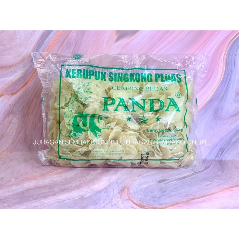 Jual PANDA kerupuk SINGKONG PEDAS 500gr MURAH/ ceriping pedas mentah ...