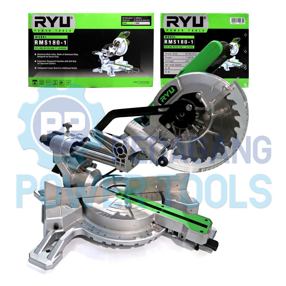 Jual RYU RMS 180-1 MITER SAW SLIDING MESIN POTONG ALUMINIUM GERGAJI ...