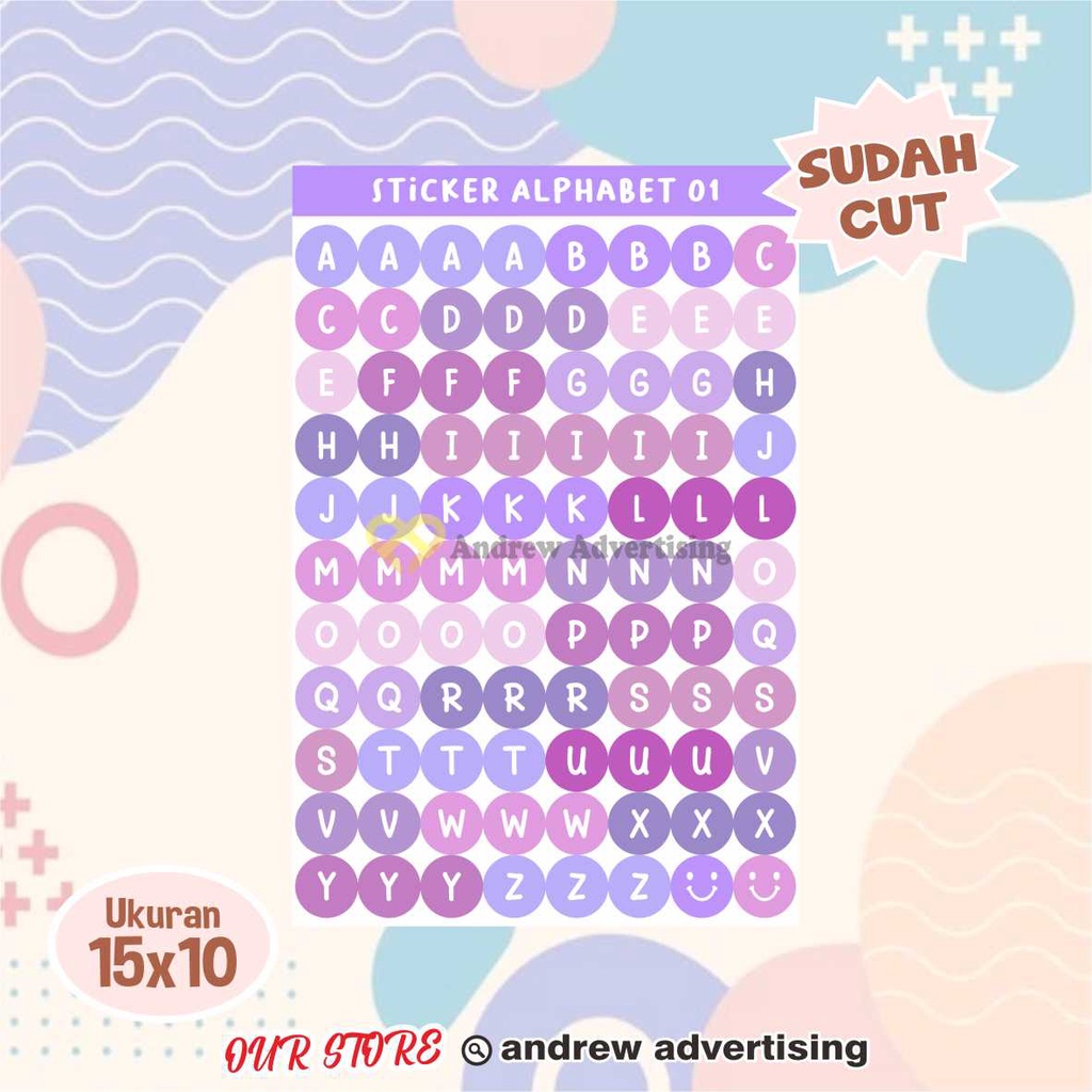 Jual STIKER ALPHABET DECO STIKER HURUF LUCU BULAT | Shopee Indonesia