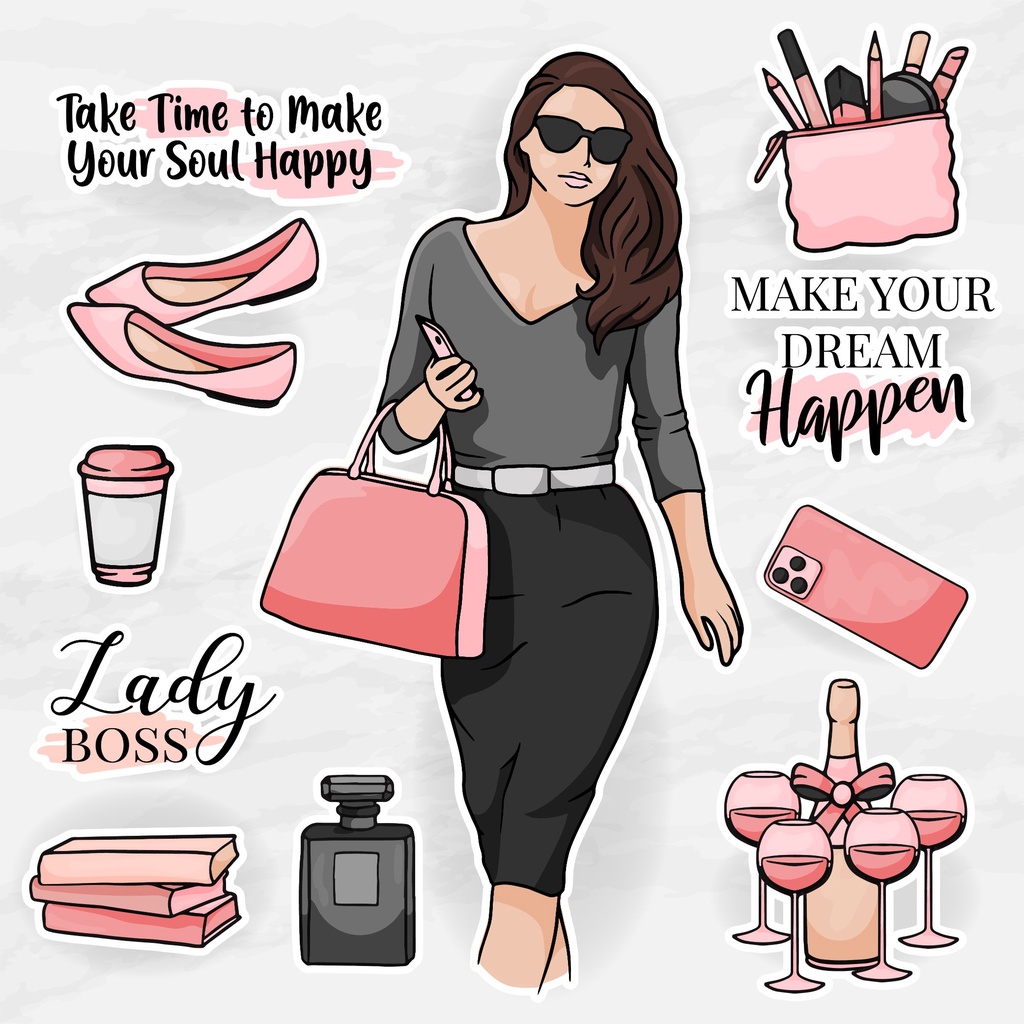 Jual Sticker Aesthetic Lady Boss - sticker Like A Boss hijab Aesthetic ...