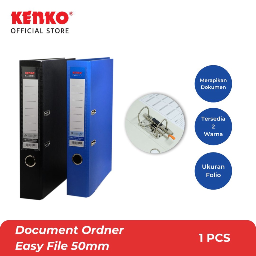 Jual Ordner Map File Organizer Easy File 50mm Ukuran Folio Kenko ...