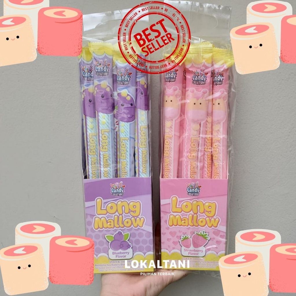 Jual Marshmallows/Marshmellow Long Mallow 1Box isi 12pc /Permen kapas ...