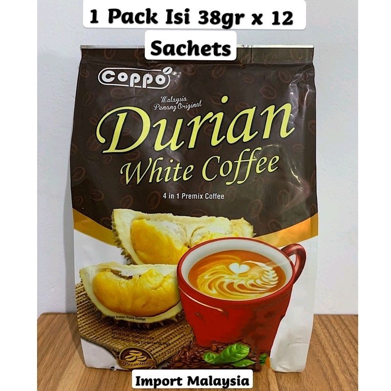 Jual Coppo White Coffee durian Kopi durian Malaysia Penang Original ...
