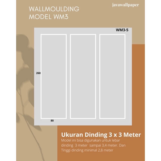 Jual Wallmoulding lebar dinding 3 - 3,4 Meter, Model 3-5 Lis Kayu ...