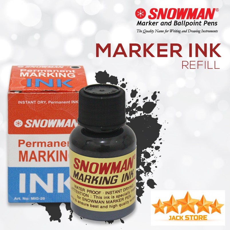 Jual Tinta refill snowman permanent / marking ink | Shopee Indonesia
