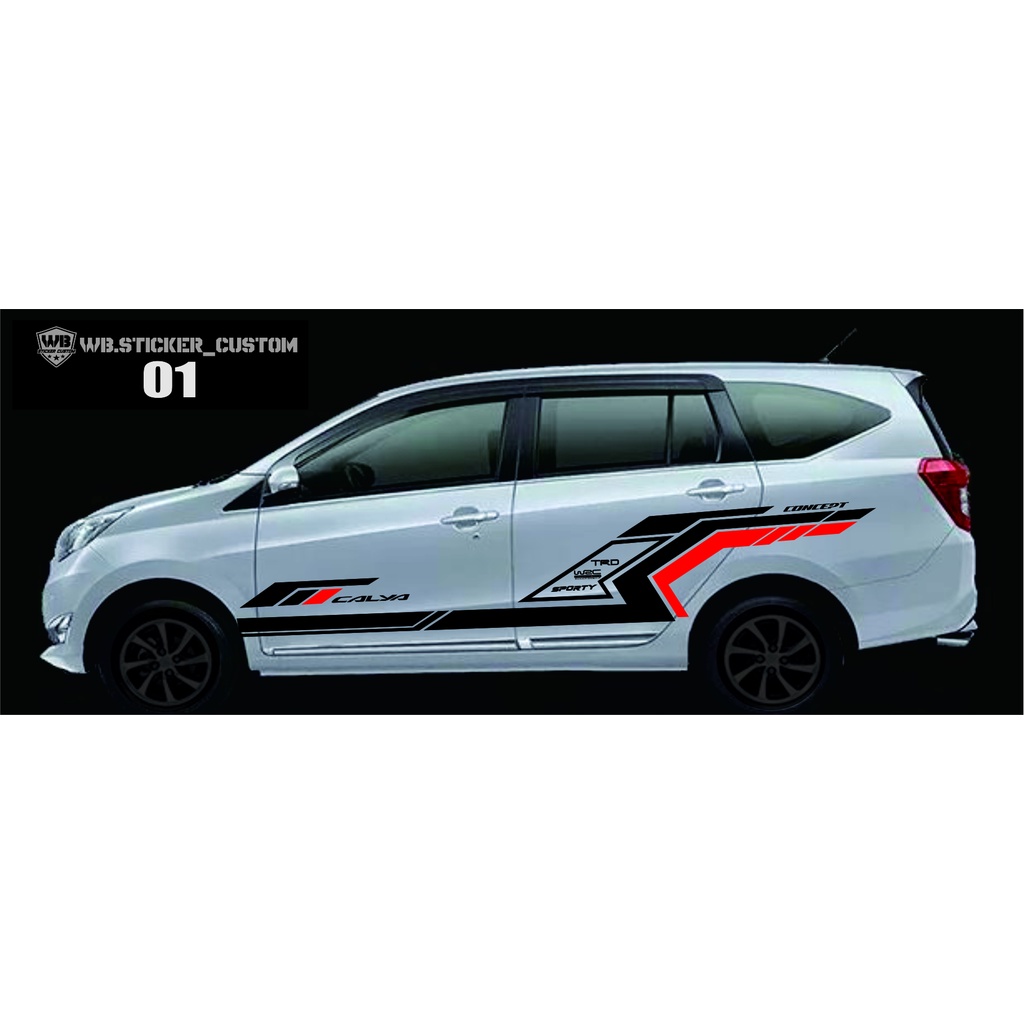 Jual sticker body samping mobil calya cutting sticker variasi mobil ...