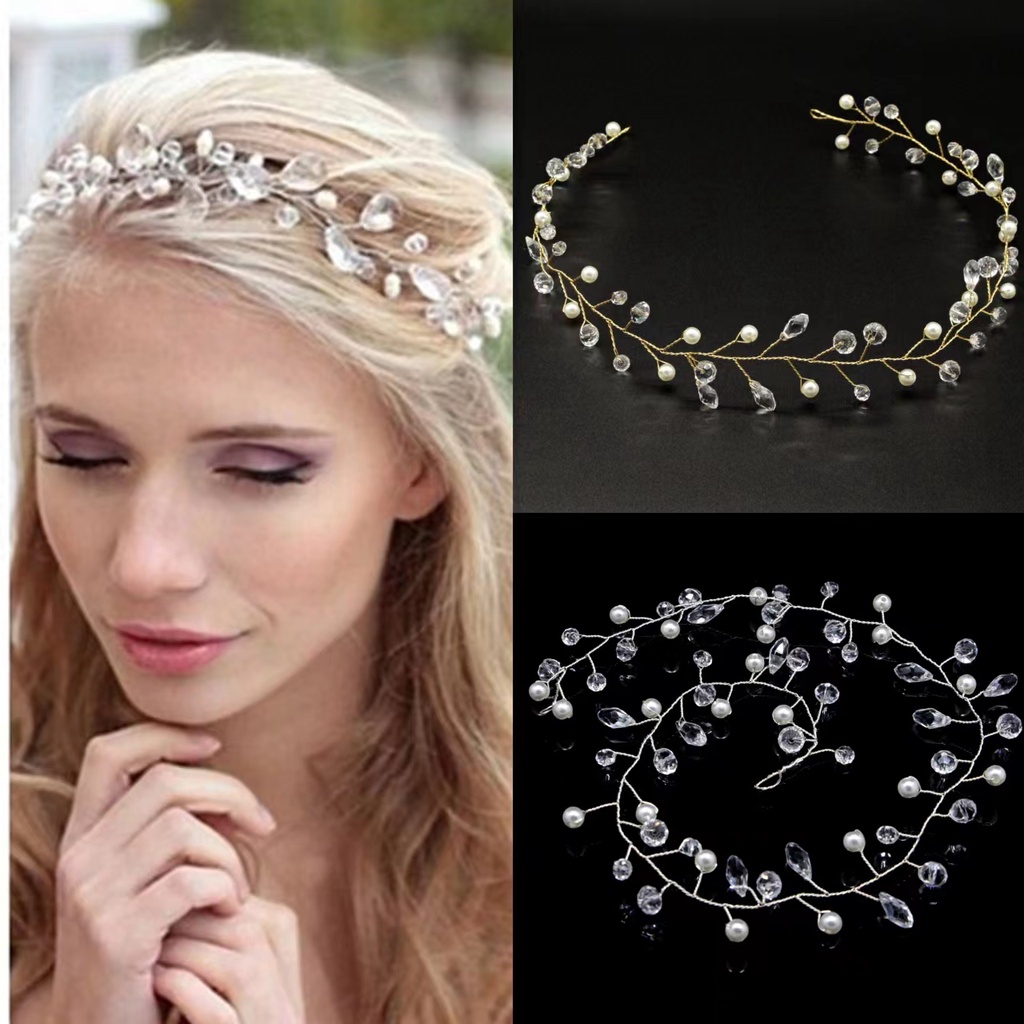 Jual Headpiece Berpaduan dengan mutiara and kristal hiasan rambut ...