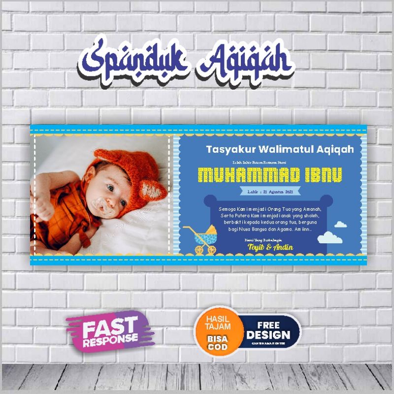 Jual Baner spanduk aqiqoh anak custom murah / spanduk ucapan nikahan ...