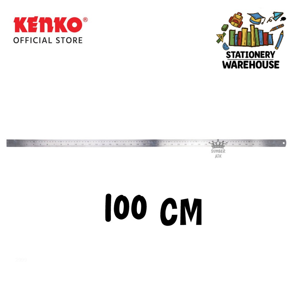 Jual Penggaris Besi ORIGINAL KENKO STAINLESS STEEL RULER 100 CM TEBAL dan BERKUALITAS | Shopee ...