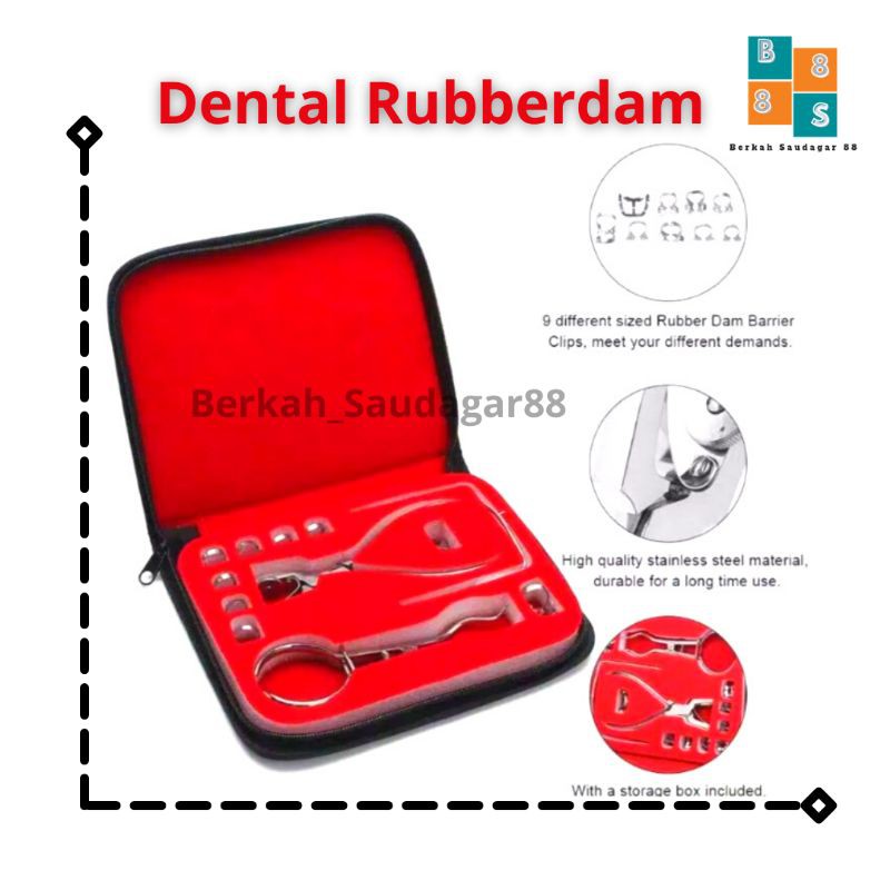 Jual Dental Rubber Dam Starter 12 pcs w/ steel frame punch clamps ...