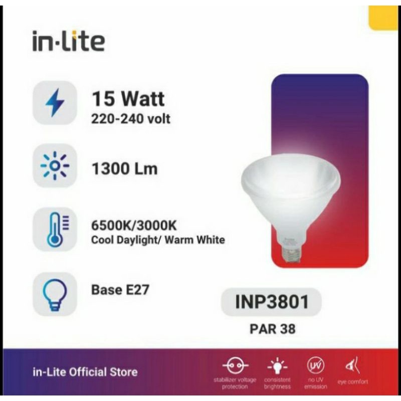 Jual LAMPU PAR LED 38 10W/15W INP3801 PUTIH/KUNING | Shopee Indonesia