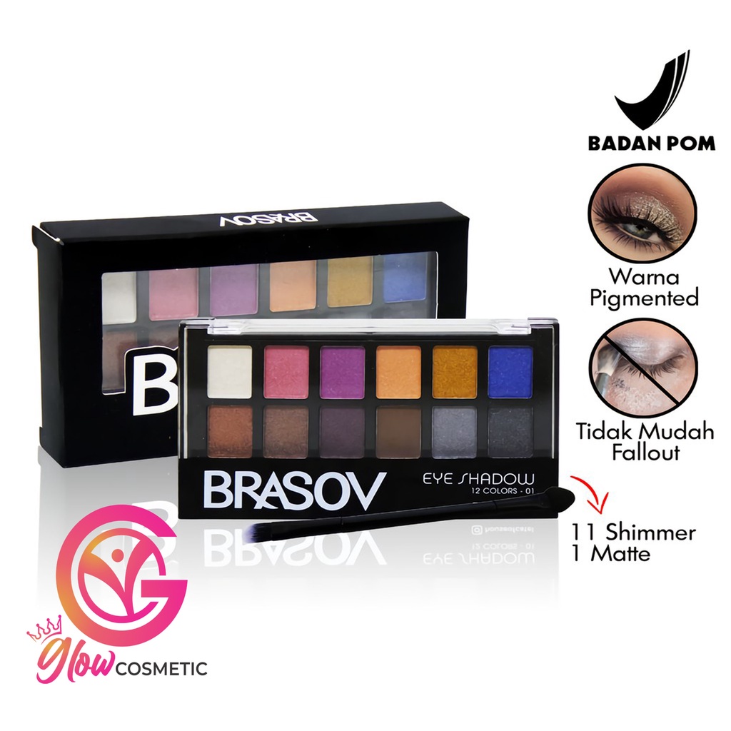 Jual BRASOV EYESHADOW 12 COLORS | Shopee Indonesia
