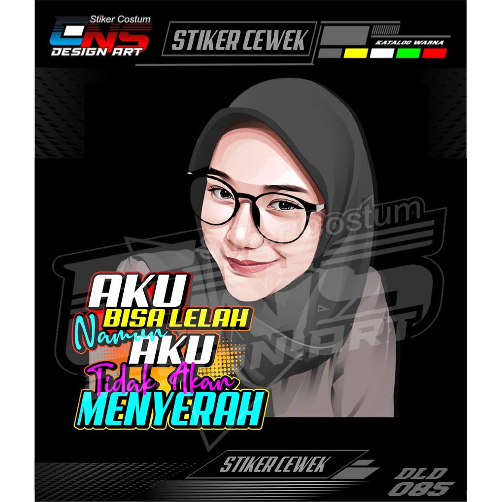 Jual Stiker Cewek Hijab Jumbo 1Meter Sticker decal mobil motor Sticker ...