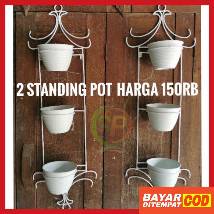 Jual Rak Pot Dinding | Standing Pot Dinding Tempel (1Paket 2pcs) GRATIS ...