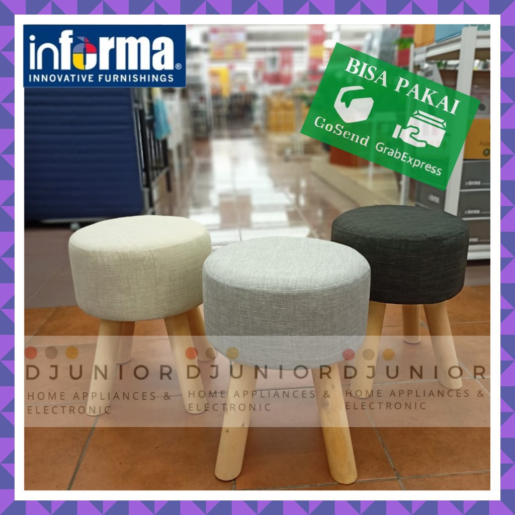 Jual INFORMA - TANGO STOOL / KURSI SOFA MINI KAKI KAYU SELMA | Shopee ...