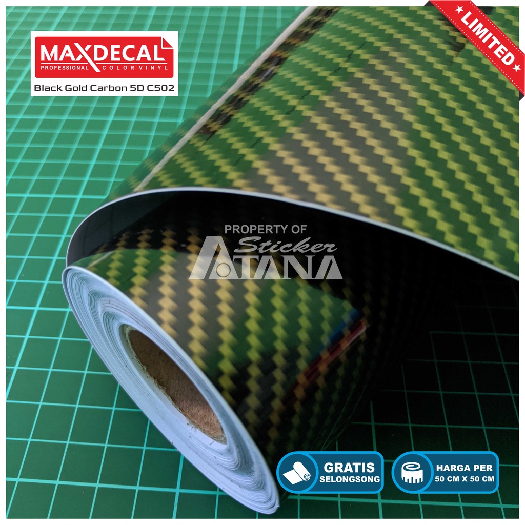 Jual Skotlet Carbon Gold 5D Maxdecal Scotlet Karbon Emas Fiber Stiker ...