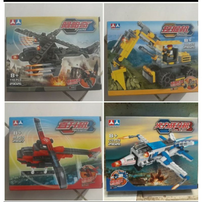 Jual Lego brick konstruksi buldozer helikopter pesawar tempur 2902 | Shopee Indonesia