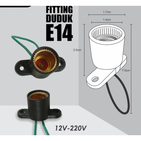 Jual COD-FITTING DUDUK PLASTIK E14 FITTING LAMPU HIAS / FITTING LAMPU ...