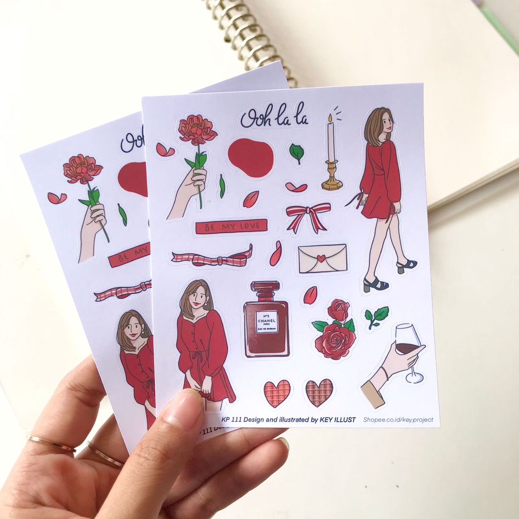 Jual korean girls sticker set/ stiker jurnal/ stiker aesthetic KP111 ...