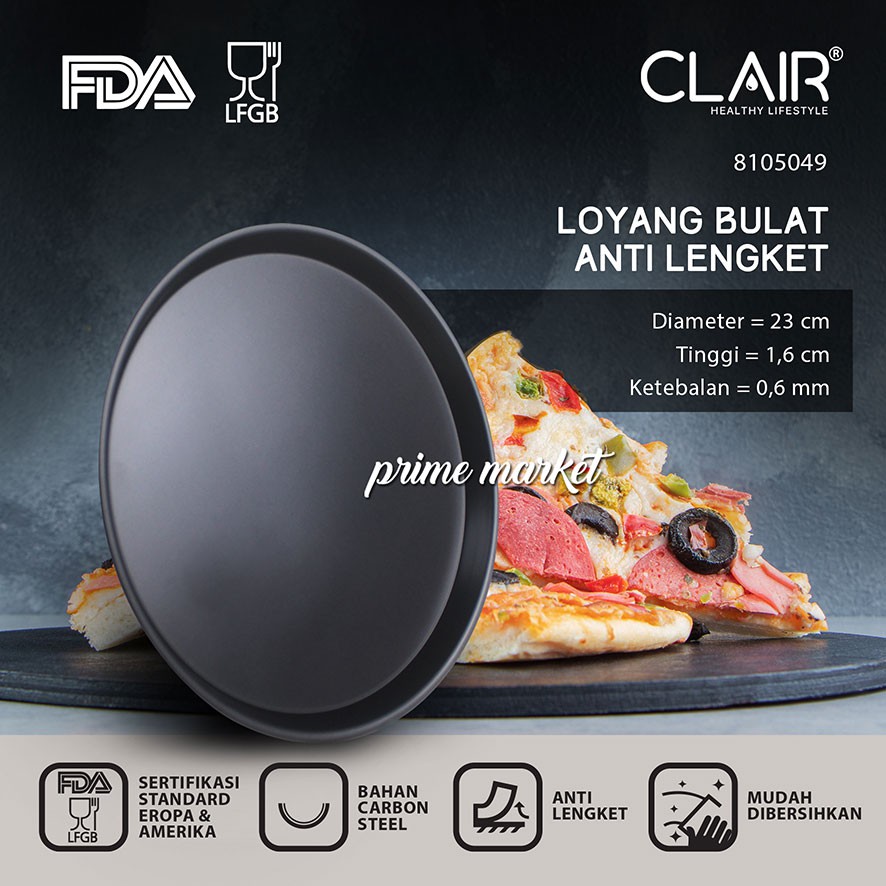 Jual CLAIR Loyang Bulat Pizza Teflon / Cetakan Pizza / Loyang Pizza ...