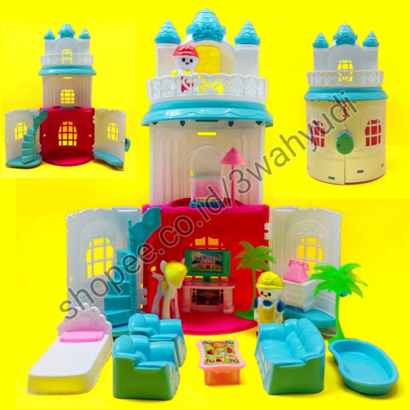 Jual MAINAN KASTIL ISTANA BONEKA SET ASSEMBLY BLOCK LH4 MAINAN RUMAH ...