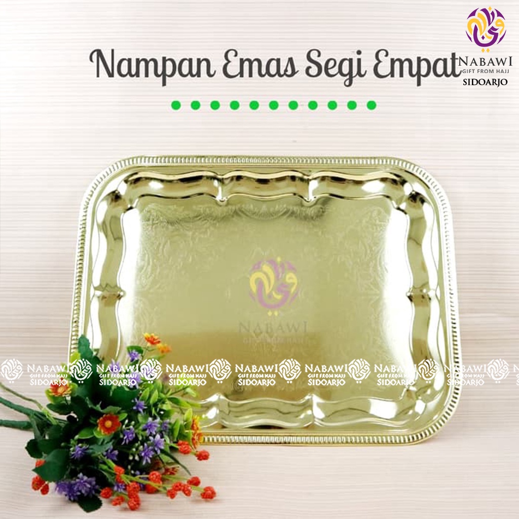 Jual Nampan Emas Segi Empat Baki Tempat Makanan Oleh Oleh Haji dan ...