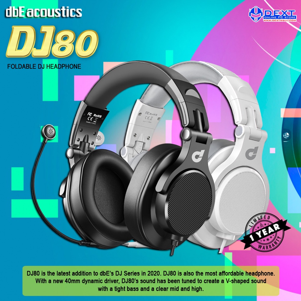 Jual dbE Acoustics DJ80 High Quality Foldable DJ Headphone | Shopee ...