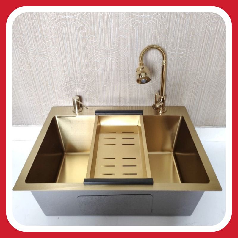 Jual PAKET KITCHEN SINK SATU LUBANG 6045 GOLD EMAS PAKET LENGKAP ATAU ...