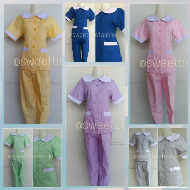 Jual Baju suster nanny babysitter seragam uniform white lace | Shopee ...