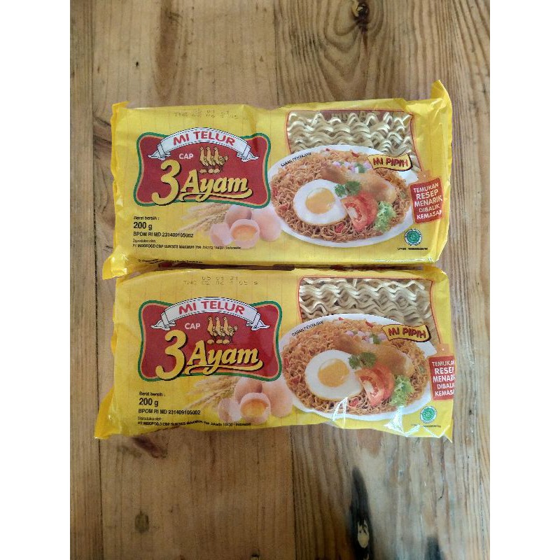 Jual mi telur cap 3 ayam kuning 200 gr | Shopee Indonesia