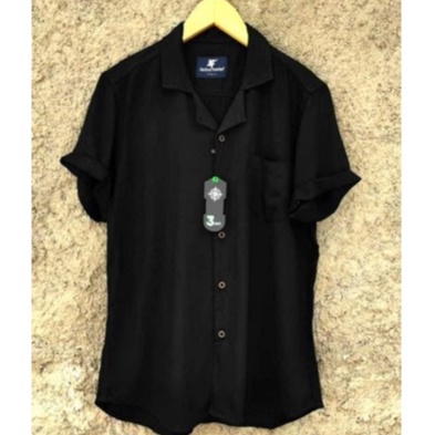 Jual Kemeja polos Lengan Pendek Kasual Pria kemeja krah piyama pria ...