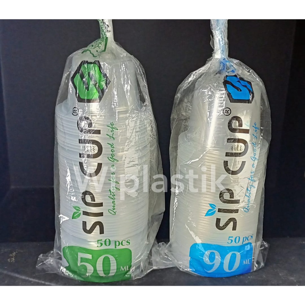 Jual Cup SIP Jelly Puding Agar Pudding isi 50pcs / gelas plastik ice cream 50ml 90ml 100ml ...