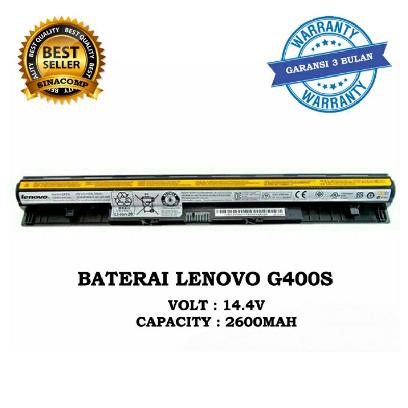 Jual BATERAI LAPTOP LENOVO G400S ORIGINAL 14.4 volt | Shopee Indonesia